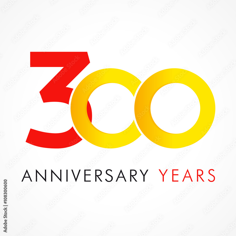 300 circle anniversary logo. Template logo 300th anniversary with a ...