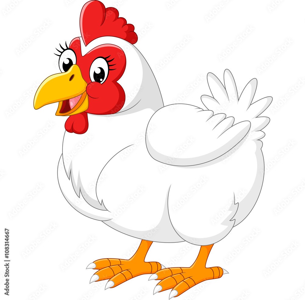 Cartoon hen Stock Vector | Adobe Stock