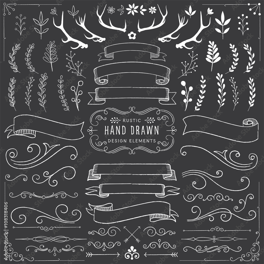 Chalkboard Clipart Set Stock Vector | Adobe Stock