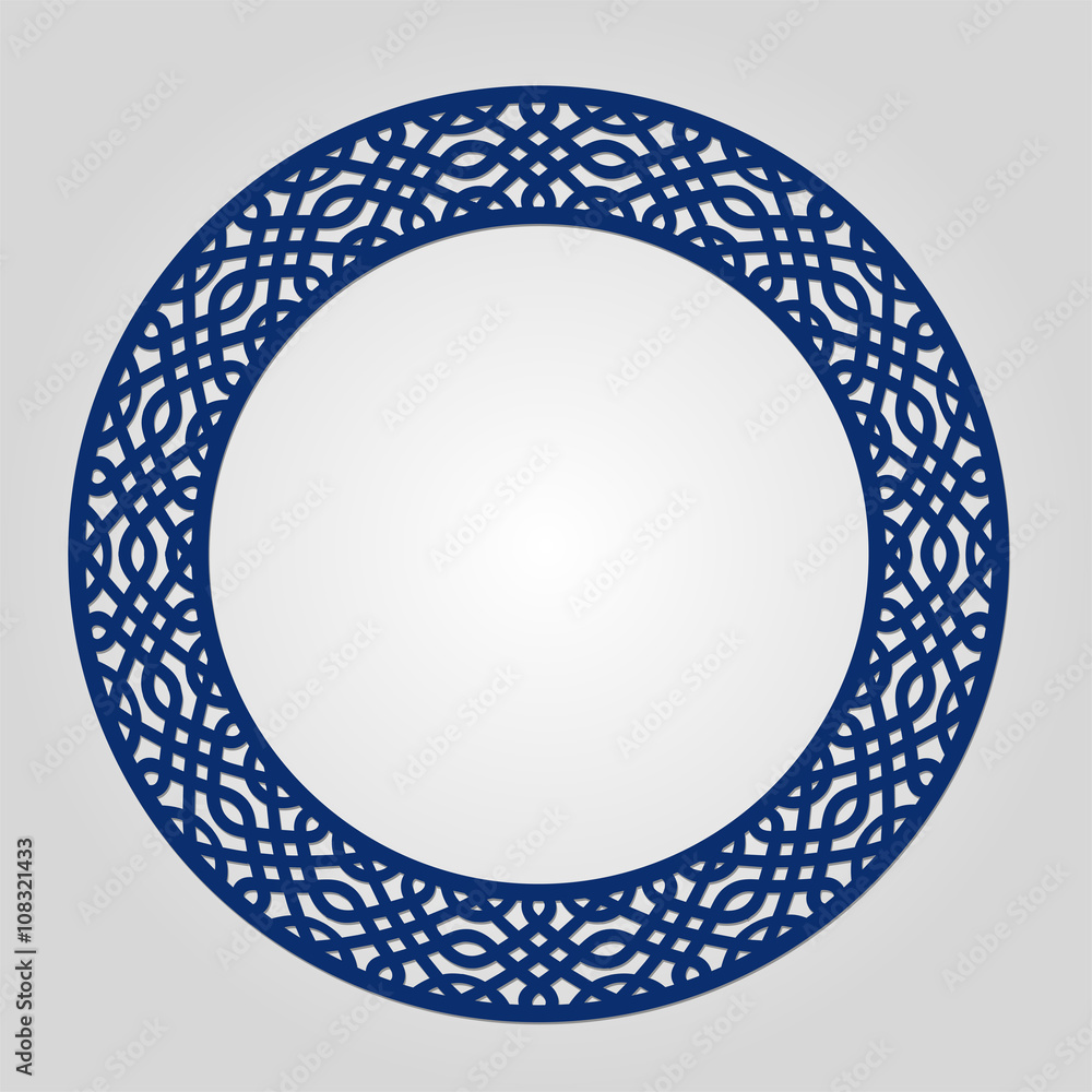 Abstract circle frame with swirls, vector ornament, vintage frame. May ...