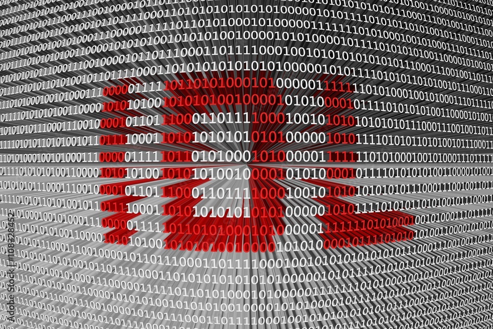 IDL in the form of binary code, 3D illustration Stock-Illustration ...