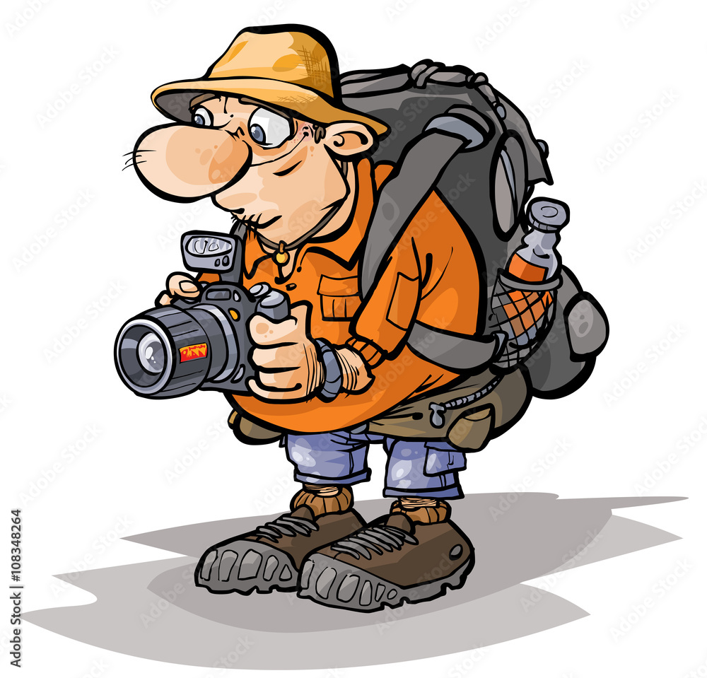 Cartoon Tourist character. Stock Vector | Adobe Stock