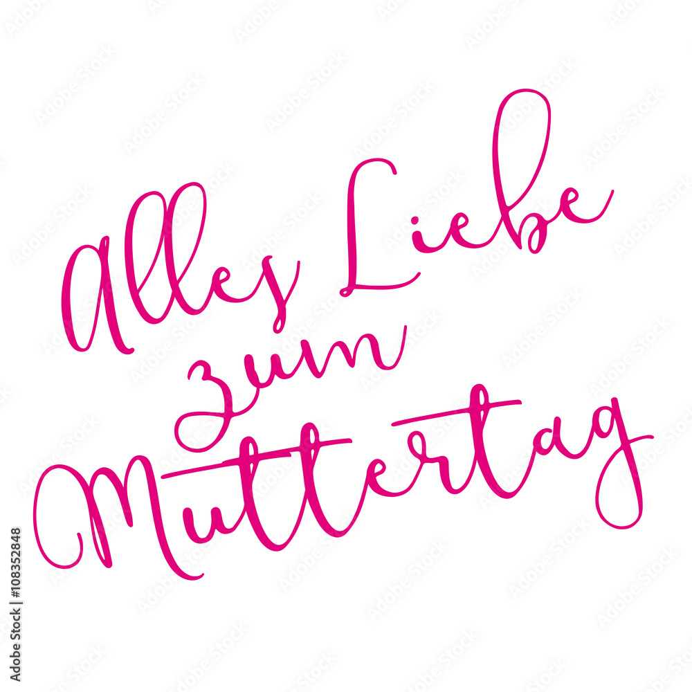 Alles liebe zum Muttertag - Schriftzug Stock-Vektorgrafik | Adobe Stock