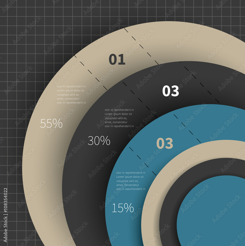 big chart for infographic / 3 options chart for business summary ...