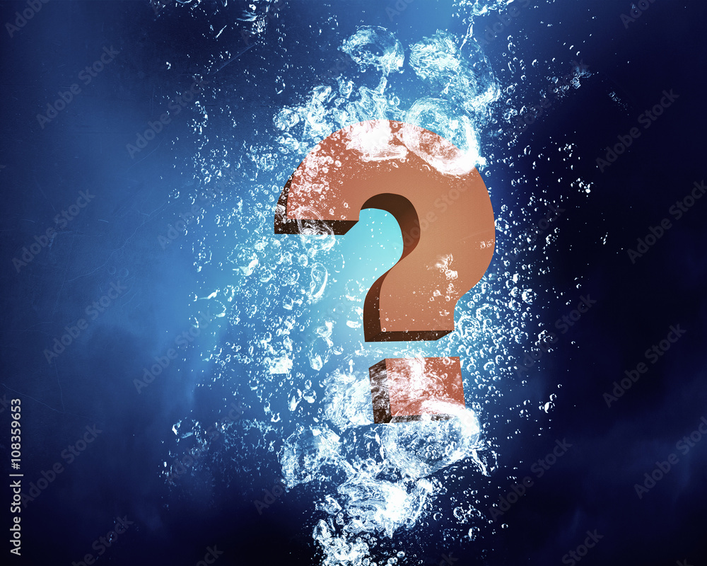 Question mark in water Stock Photo | Adobe Stock