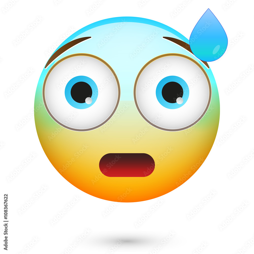 Surprised emoticon. Isolated vector illustration on white background ...