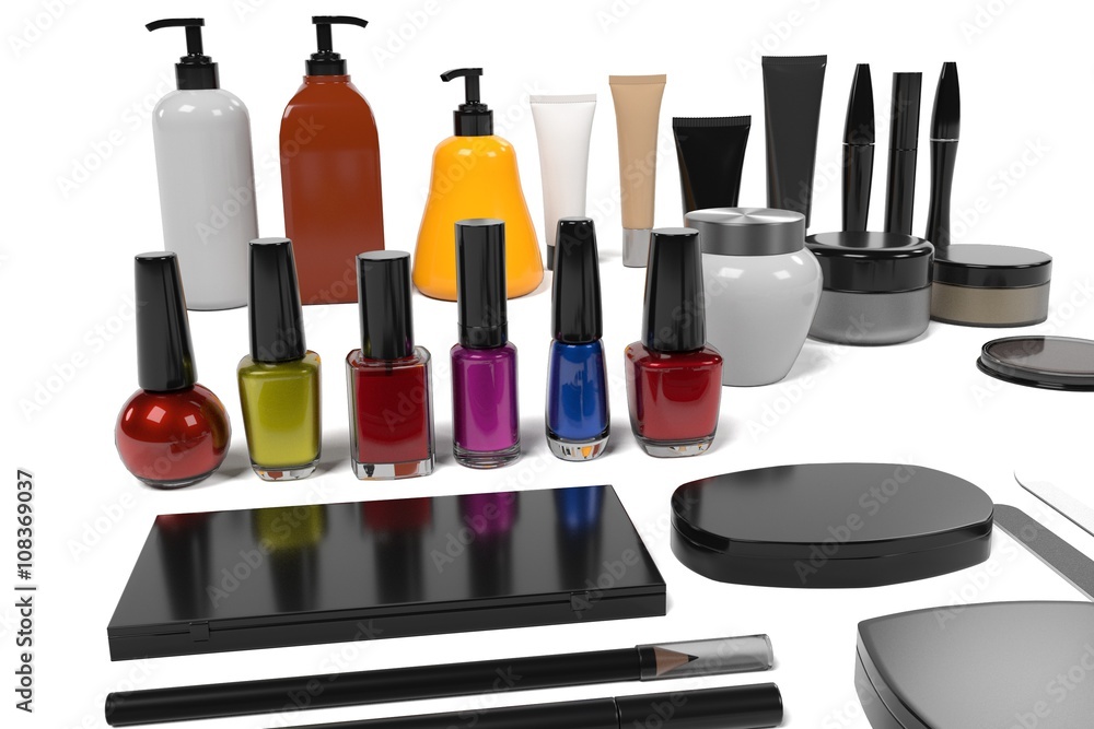 3d rendering of cosmetics set Stock Illustration | Adobe Stock
