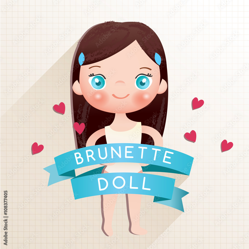 Set of Cute Paper Doll : Vector Illustration Stock Vector | Adobe Stock
