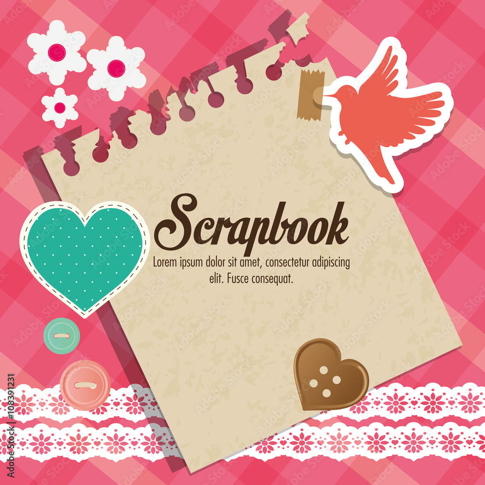 Design of Scrapbook icons, vector design Stock Vector | Adobe Stock