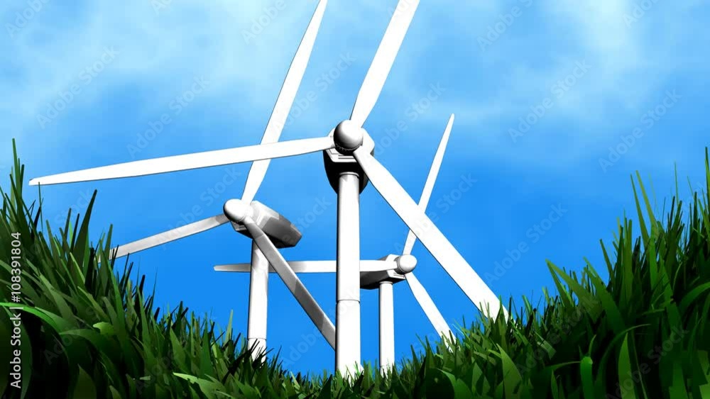 Wind energy background animation, electricity, energy. Stock Video ...