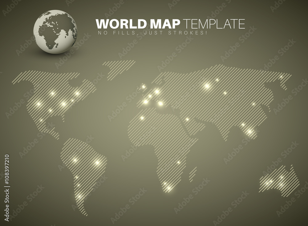 World map template for your infographics reports Stock Vector | Adobe Stock