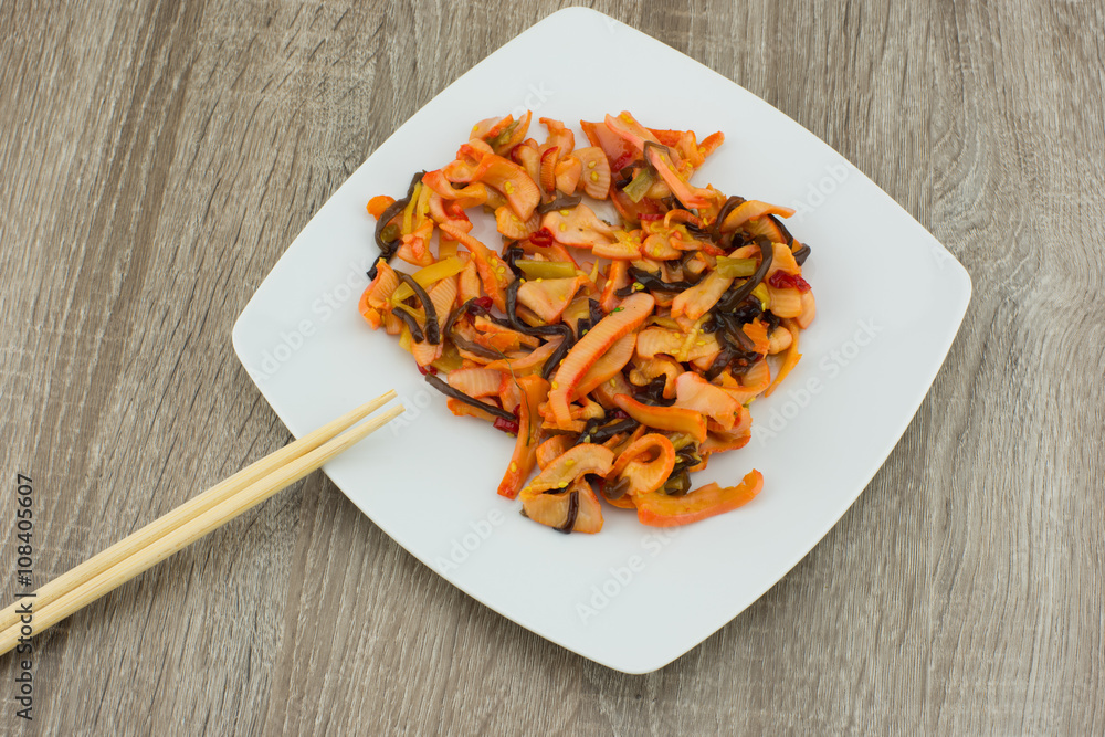 Squid Salad / Calamari Salad (Chuka Ika Sansai). Asian salad of squid ...