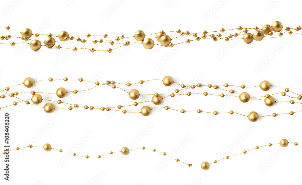 Line of beads garland thread isolated Stock Photo | Adobe Stock