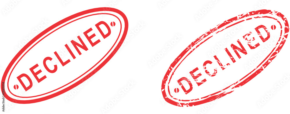 red stamp declined text isolated set in vector format Stock Vector ...