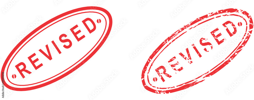 red stamp revised text isolated set in vector format Stock Vector ...