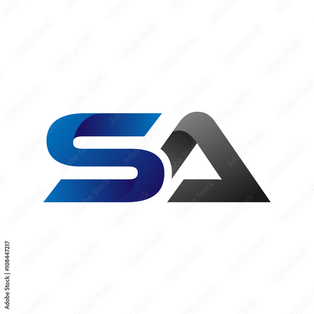Modern Simple Initial Logo Vector Blue Grey Letters sa Stock Vector ...