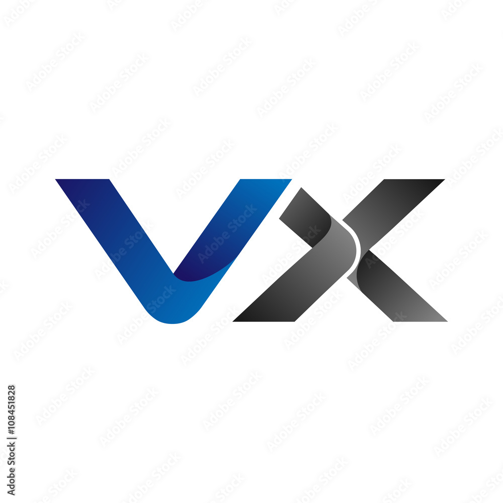 Modern Simple Initial Logo Vector Blue Grey Letters vx Stock Vector ...