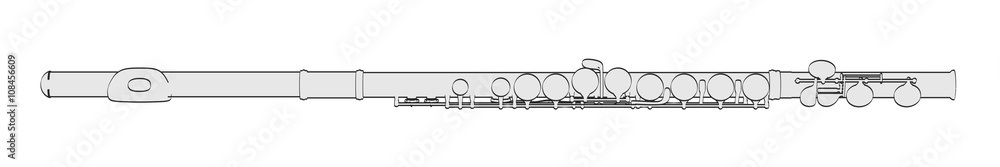 2d cartoon illustration of flute Stock Illustration | Adobe Stock