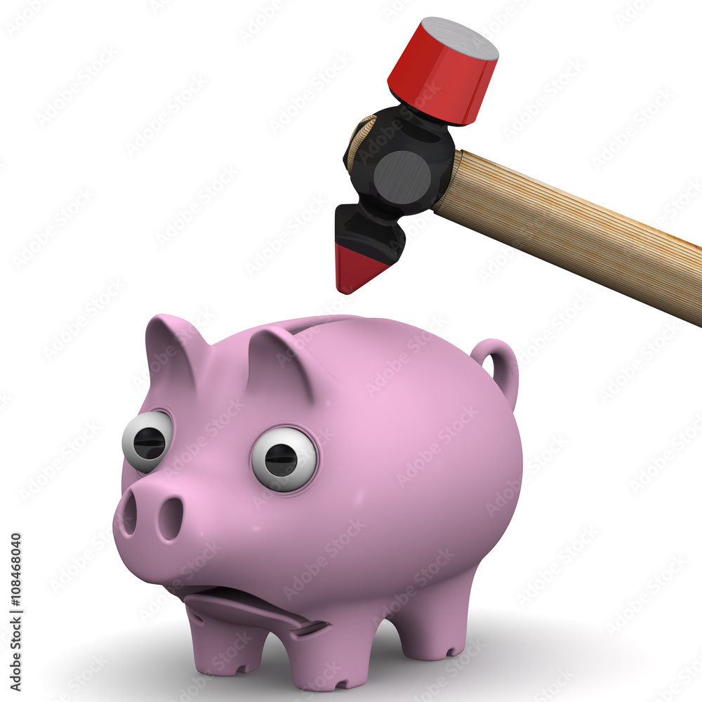 Scared Piggy Bank