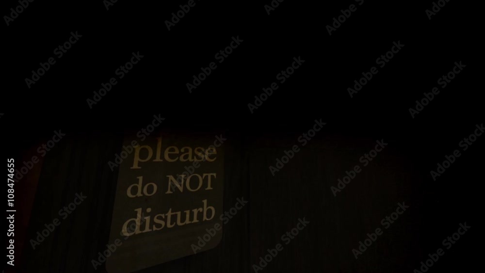 Do Not Disturb Hotel Door Sign Cinematic Motion 3D Animation Stock ...