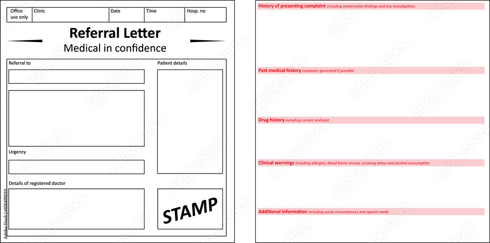 Referral Letter Stock Illustration | Adobe Stock