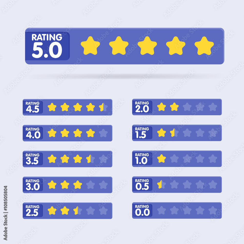Rating icon, rating bar with star icon. Bitmap illustration. Stock ...