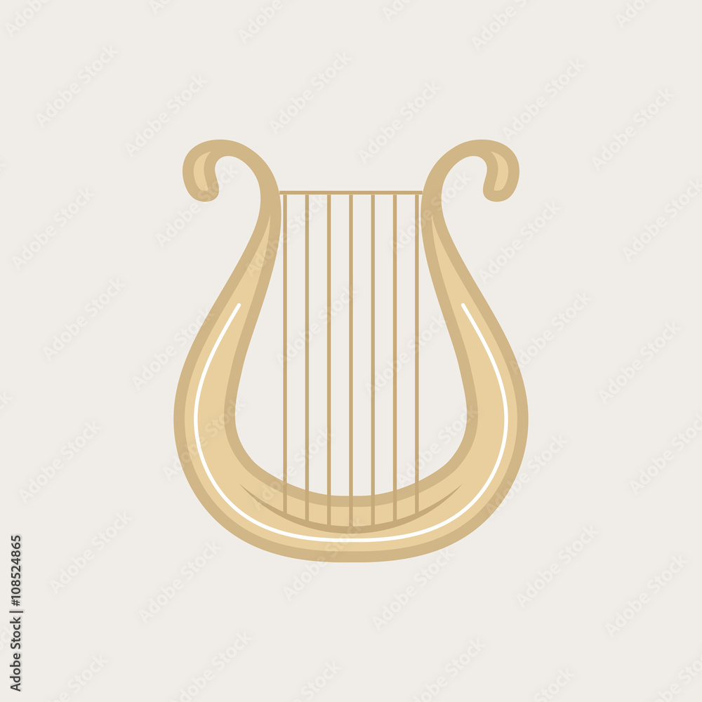 Greek harp. Vector illustration with the image of a musical instrument ...