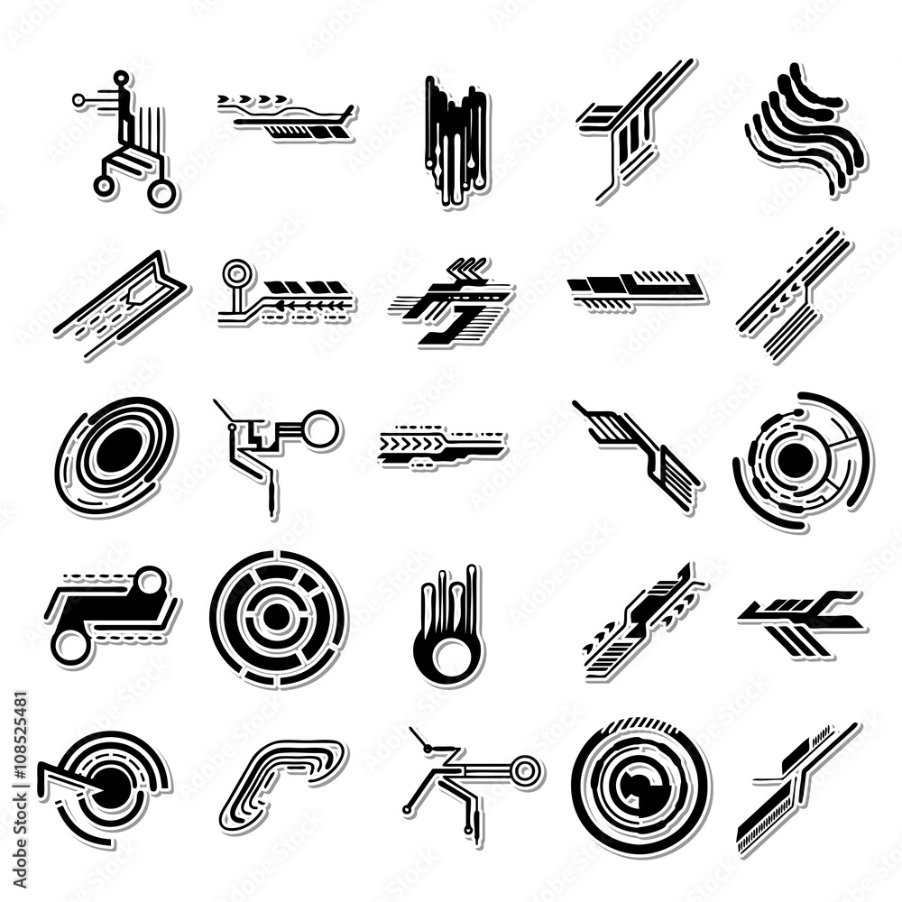 Electron icon set Stock Vector | Adobe Stock