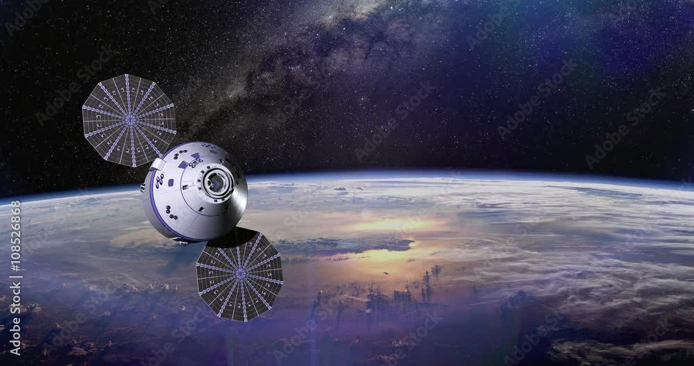 4k Modern navigation satellite orbiting the Earth Stock Video | Adobe Stock