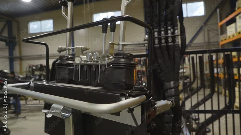 A hydraulic valve inside the factory. A hydraulic valve properly ...