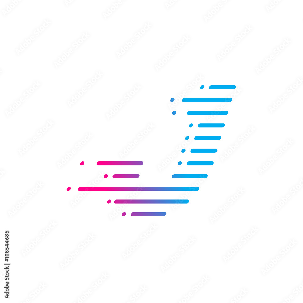 Abstract letter J logo,fast speed, moving,delivery,Digital Stock Vector ...