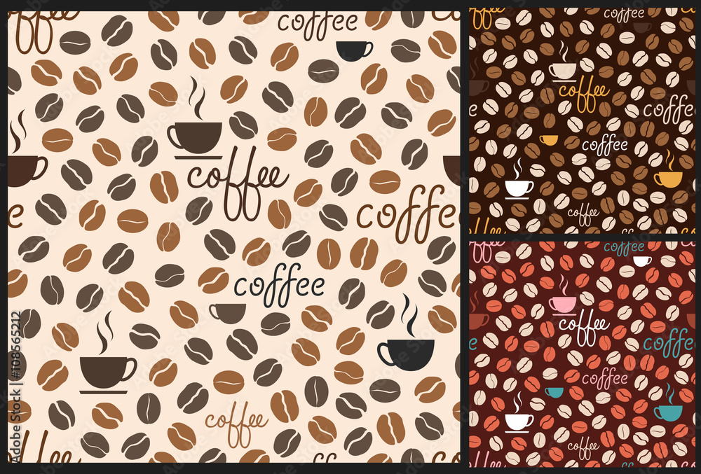 coffee pattern, coffee background, coffee beans pattern, coffee vector ...
