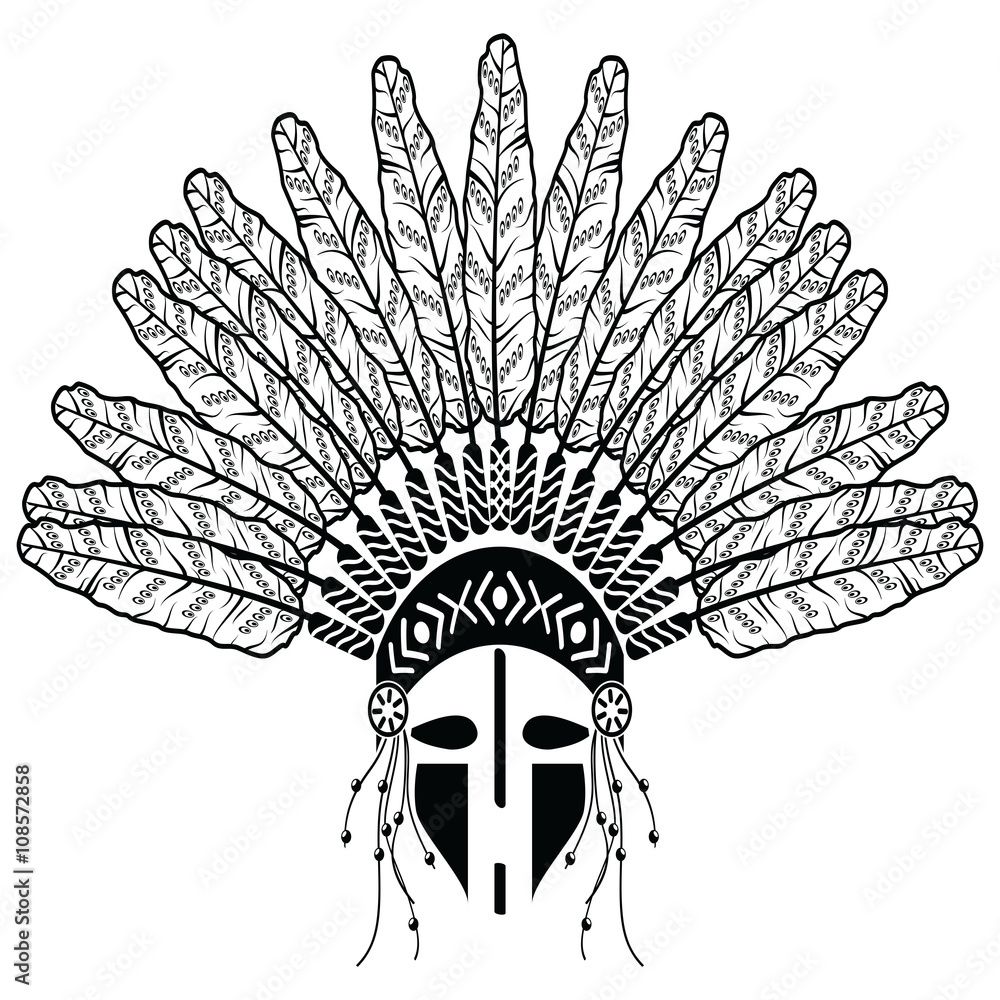 Native Americans Clipart Black And White