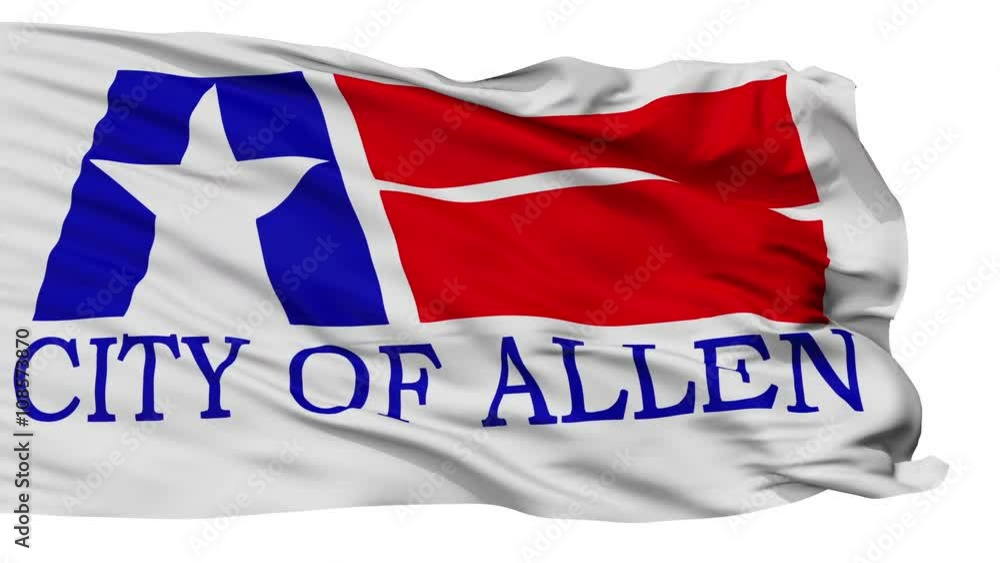 Allen City, Texas Flag Isolated Realistic Animation Seamless Loop - 10 ...