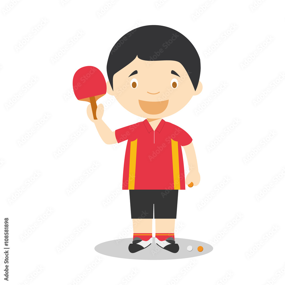 Sports cartoon vector illustrations: Table tennis Stock Vector | Adobe ...