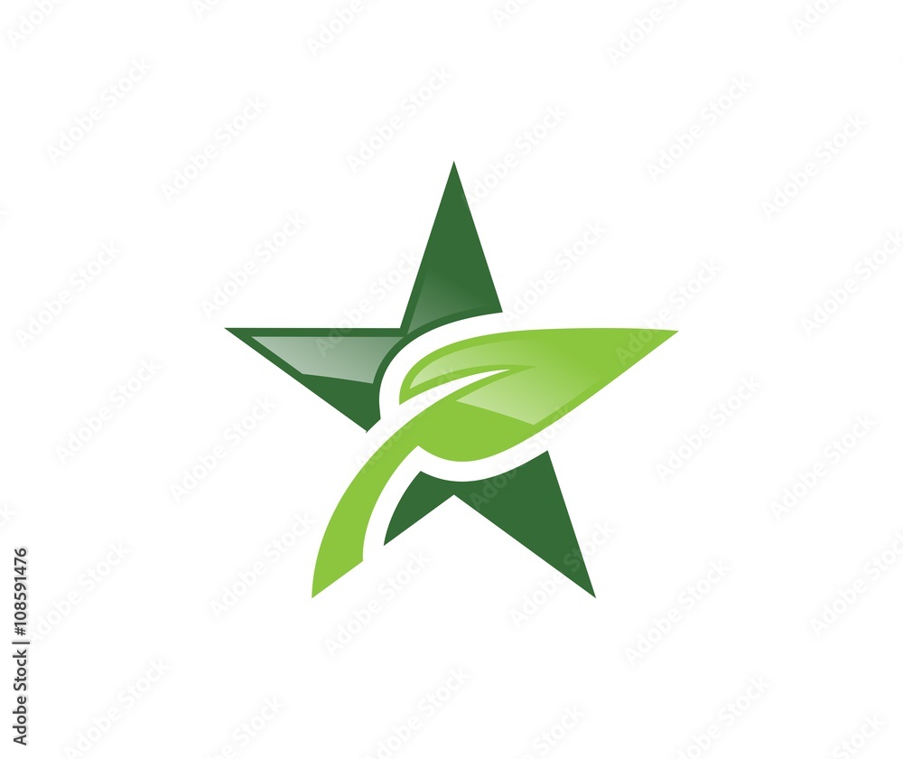 Star leaf logo Stock Vector | Adobe Stock