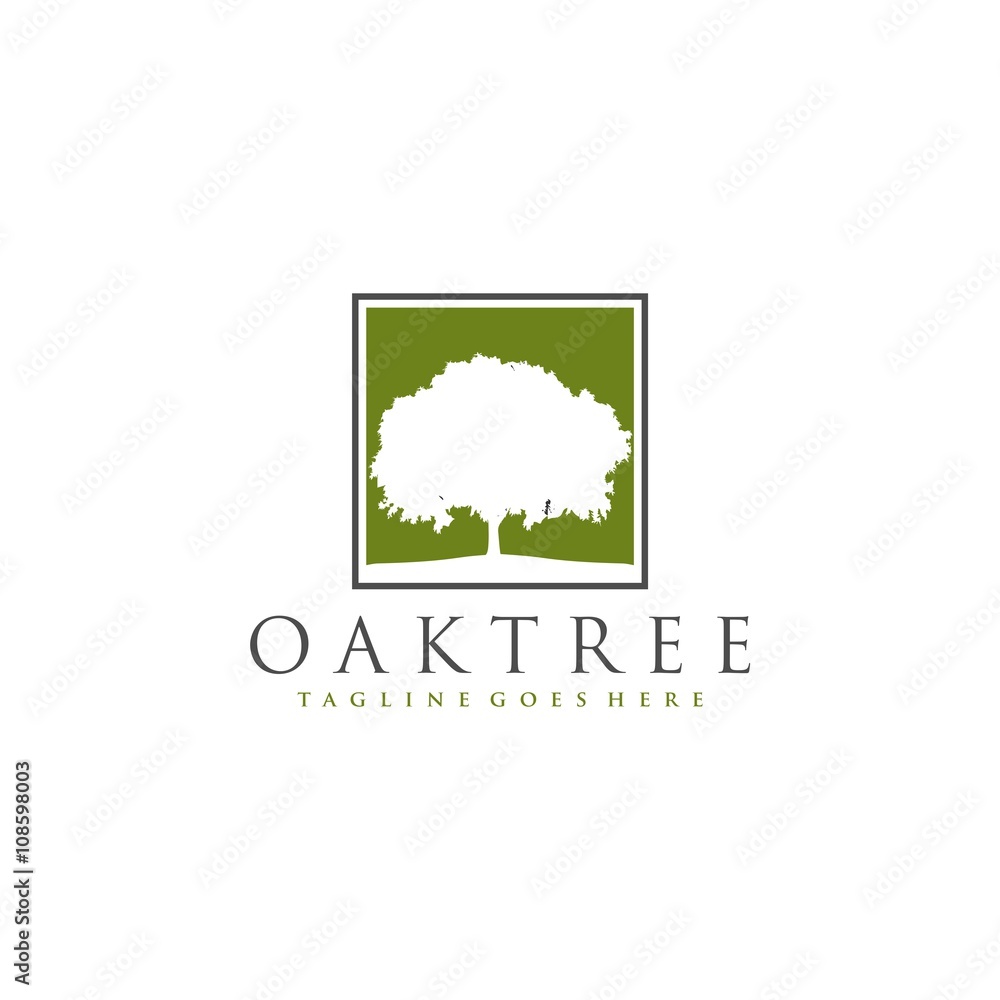 Oak Tree Logo Template Stock Vector | Adobe Stock