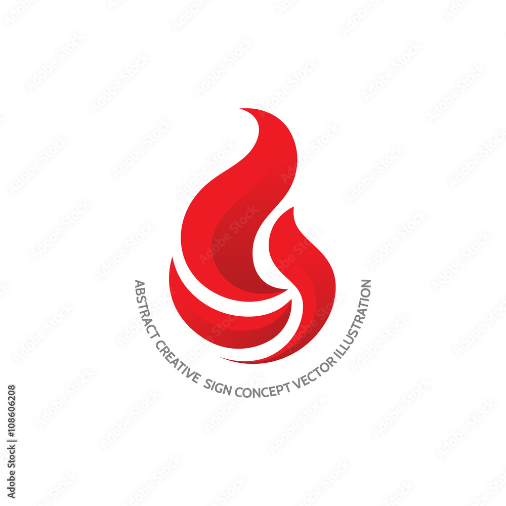 Flame - vector logo concept illustration. Red fire sign. Fireball ...