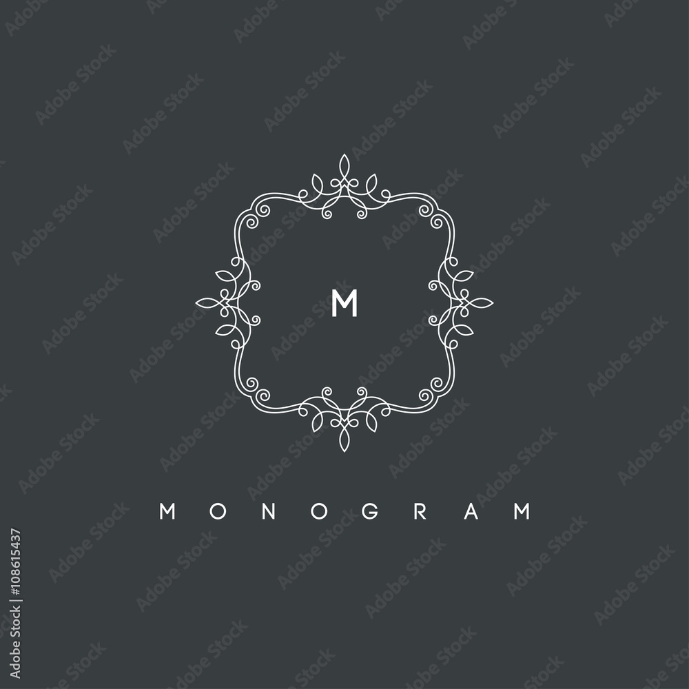 Elegant monogram design template, vector illustration. Stock ...