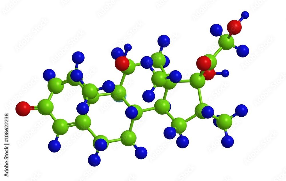 Molecular structure of steroid Dexamethasone, 3D rendering Stock ...