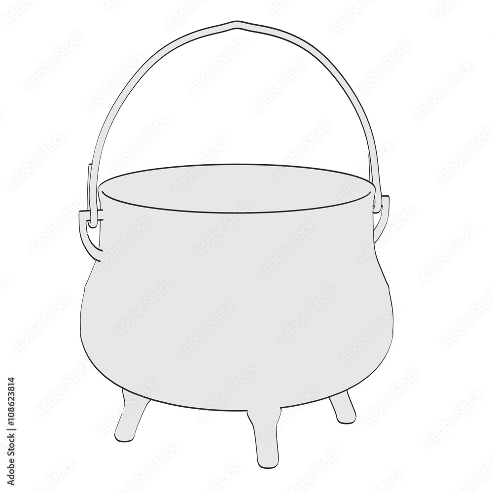 2d cartoon illustration of alchemy pot Stock Illustration | Adobe Stock