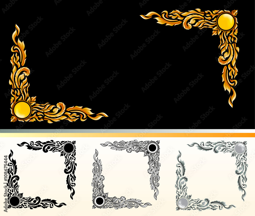 Design Elements Corners And Borders set for sticker cut and frame, line ...