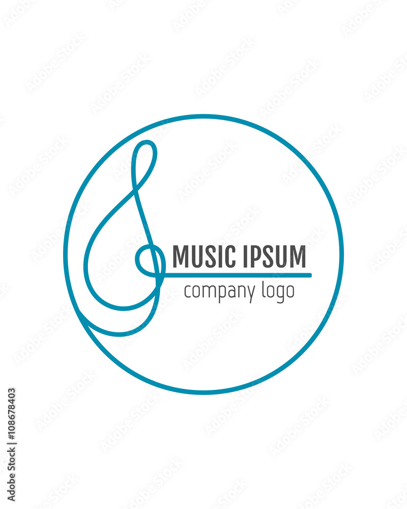 Treble clef. Business, art, music logo for company. Vector Stock Vector ...