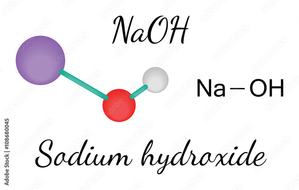 NaOH sodium hydroxide molecule Stock Vector | Adobe Stock