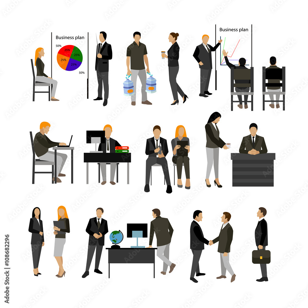 Office workers vector set. Stock Vector | Adobe Stock