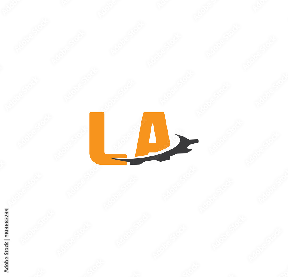 la alphabet with swoosh gears Stock Vector | Adobe Stock