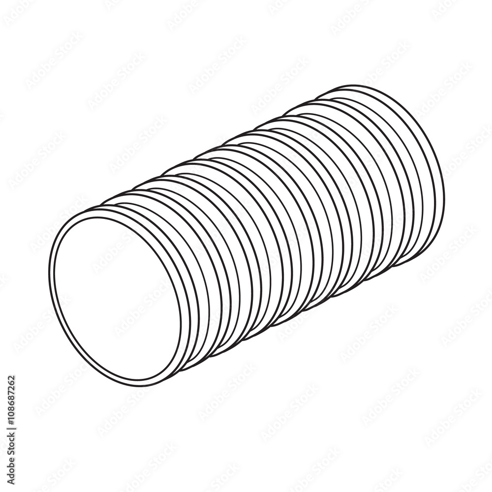 corrugated pipe for electrical installations Stock Vector | Adobe Stock