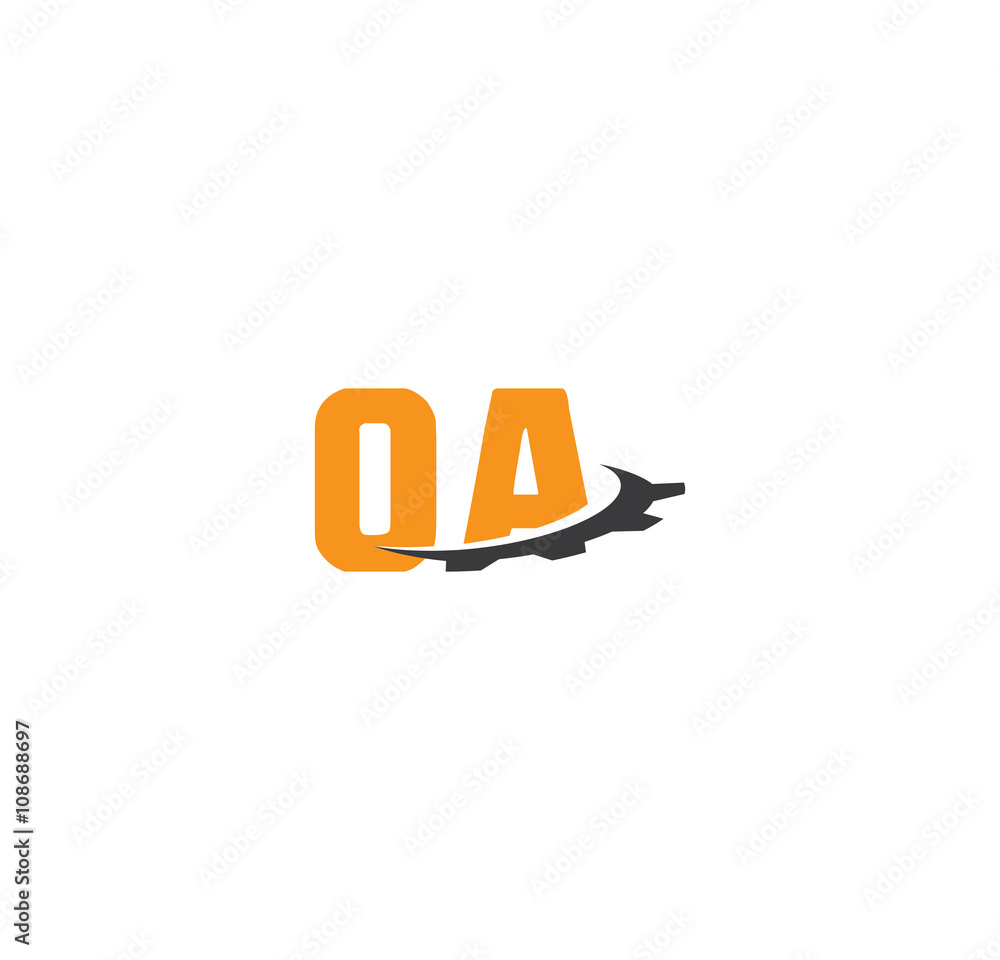 oa alphabet with swoosh gears Stock Vector | Adobe Stock