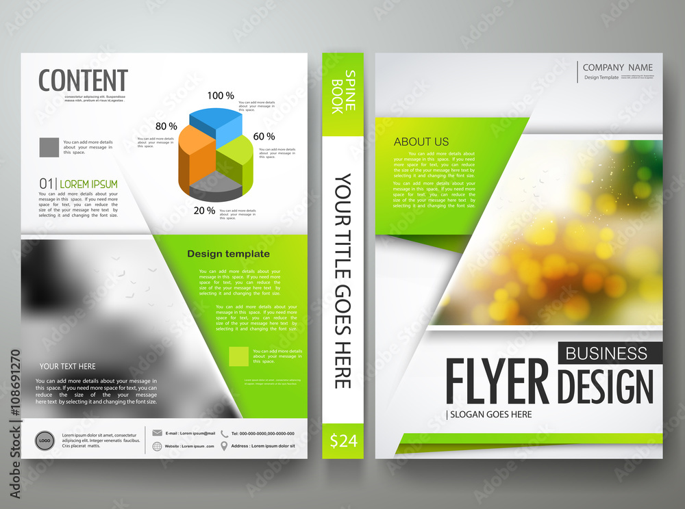 Vecteur Stock Green flyers design template vector.Brochure annual ...