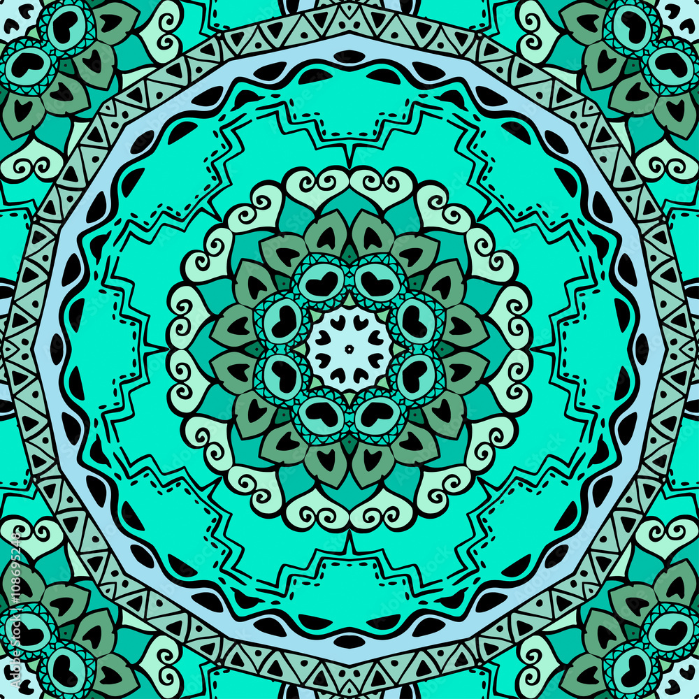 Seamless pattern with beautiful Mandalas. Vector illustration Stock ...